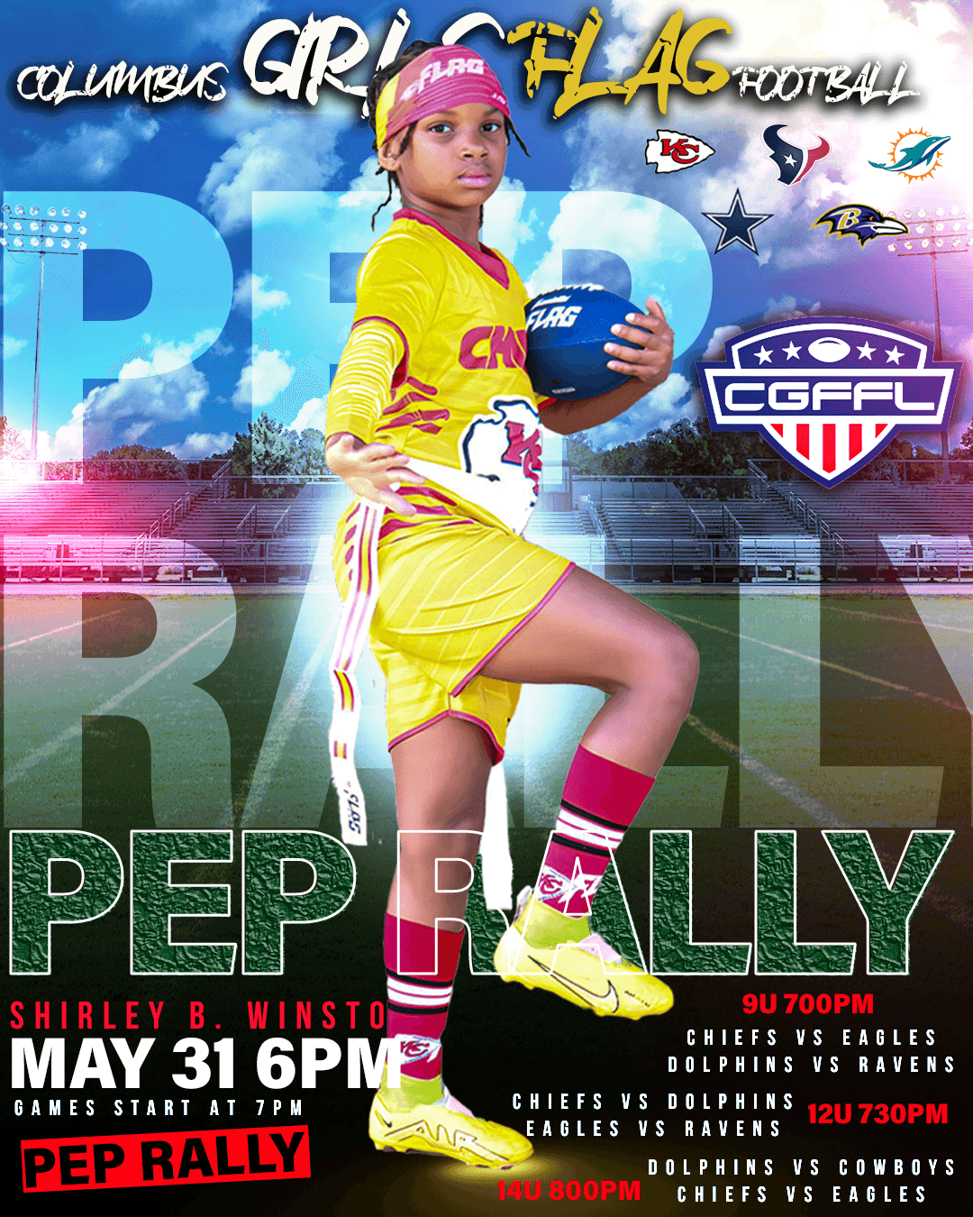 Girls Flag Football Fun in Columbus